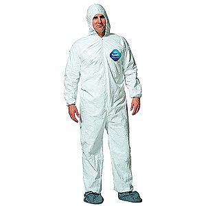 Overol Dupont Tyvek costuras cosidas elásticos en puños y tobillos ...